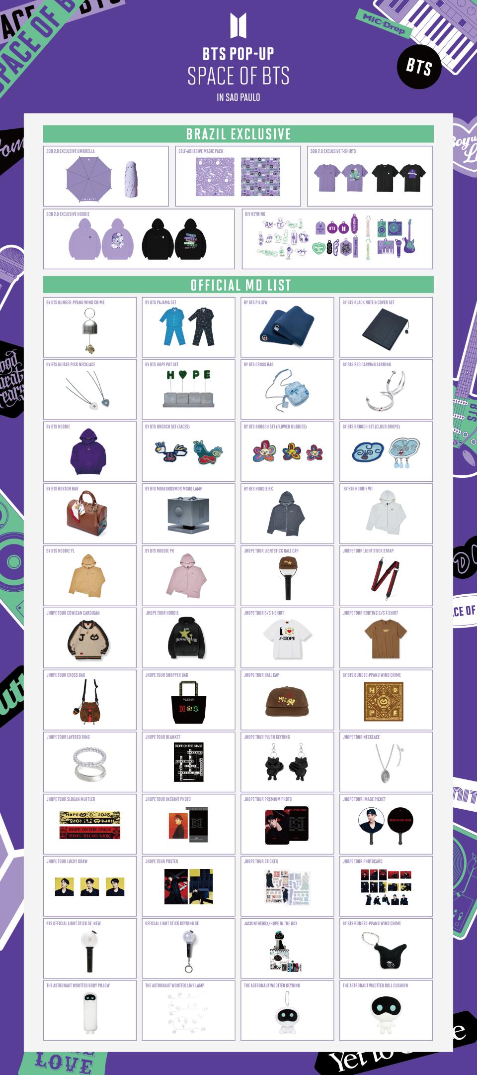 Pop-up store de BTS: precios y toda la mercancía que van a vender - Sonica