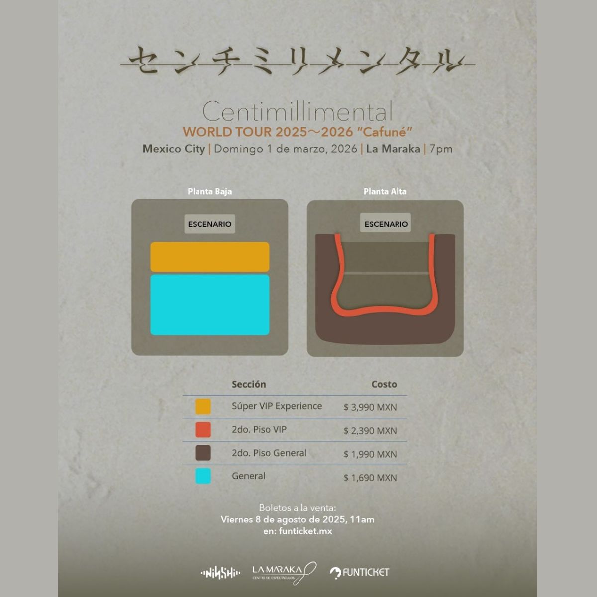 Centimillimental en México 2026: fechas y precios de su concierto en CDMX - Sonica