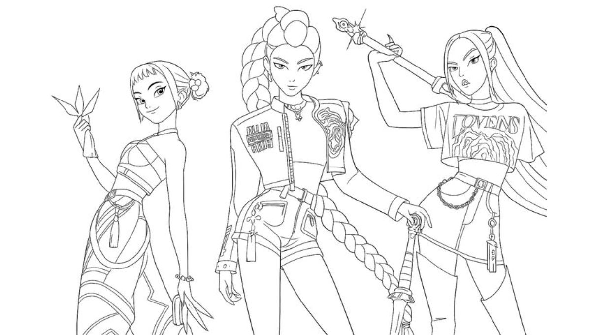 5 dibujos de Las guerreras K-pop para colorear - Sonica