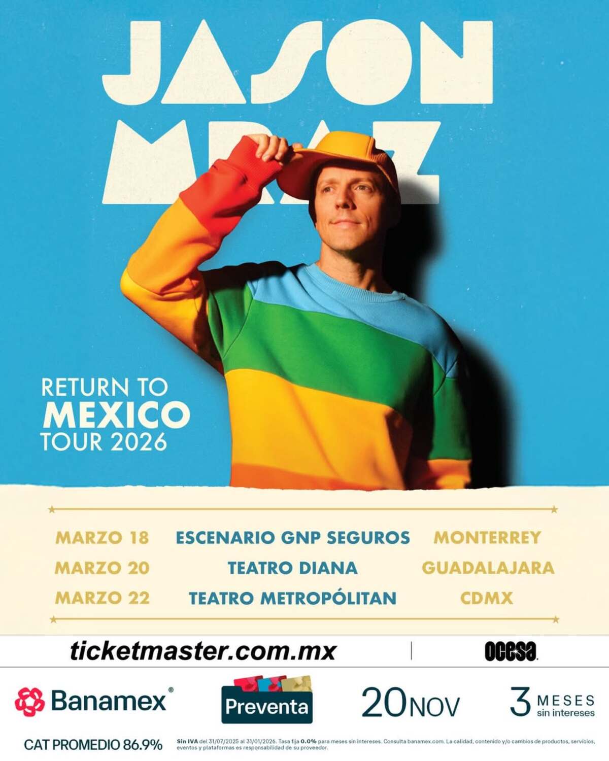 Jason Mraz en México: fechas, precio de boletos y link de preventa de ...